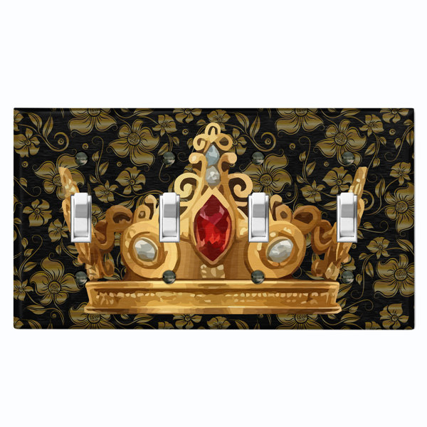 WorldAcc Elegant Red Jewel Crown Print Nature Themed 4 - Gang Toggle ...