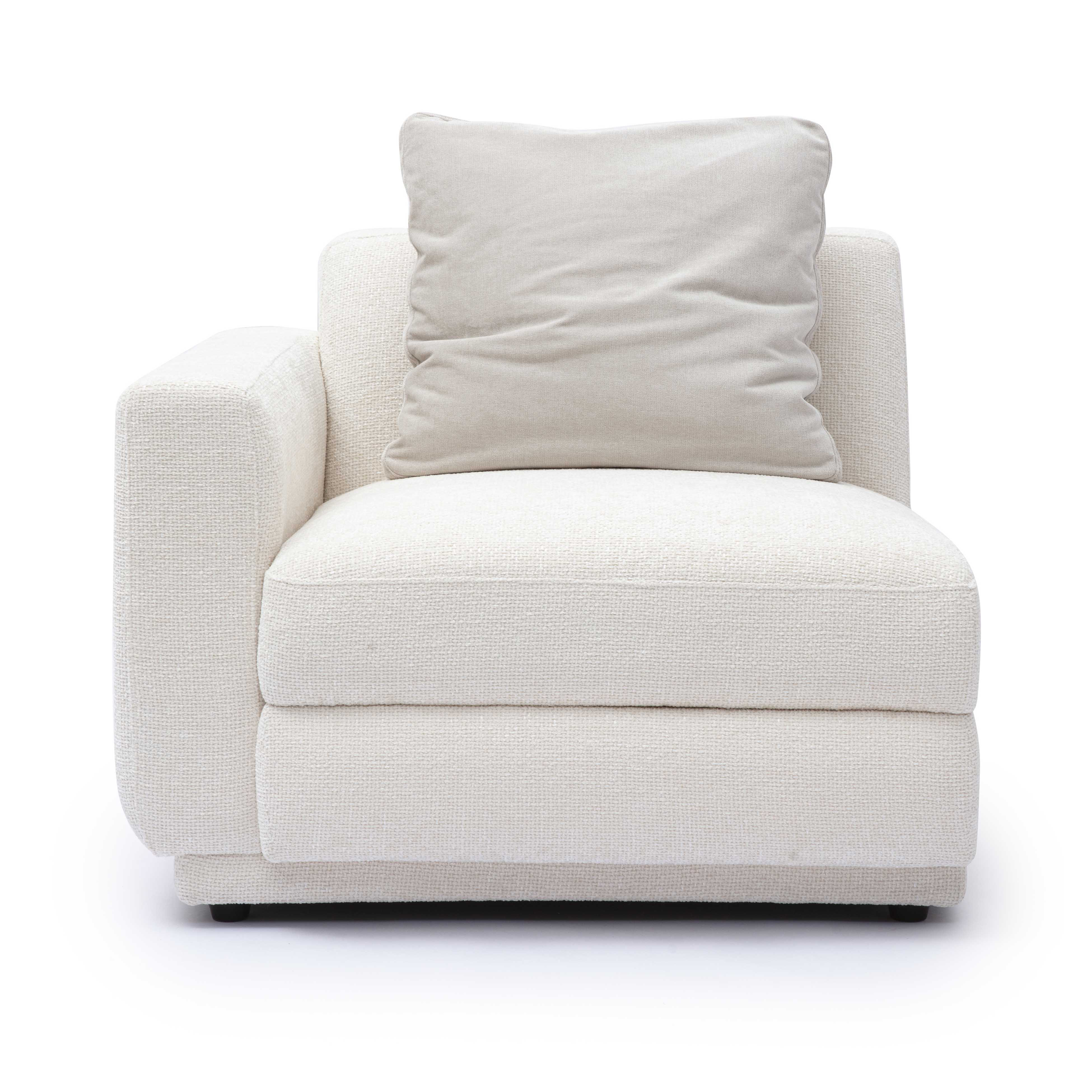 Ebern Designs Frome Cream Chenille Modular LAF Corner Chair | Wayfair