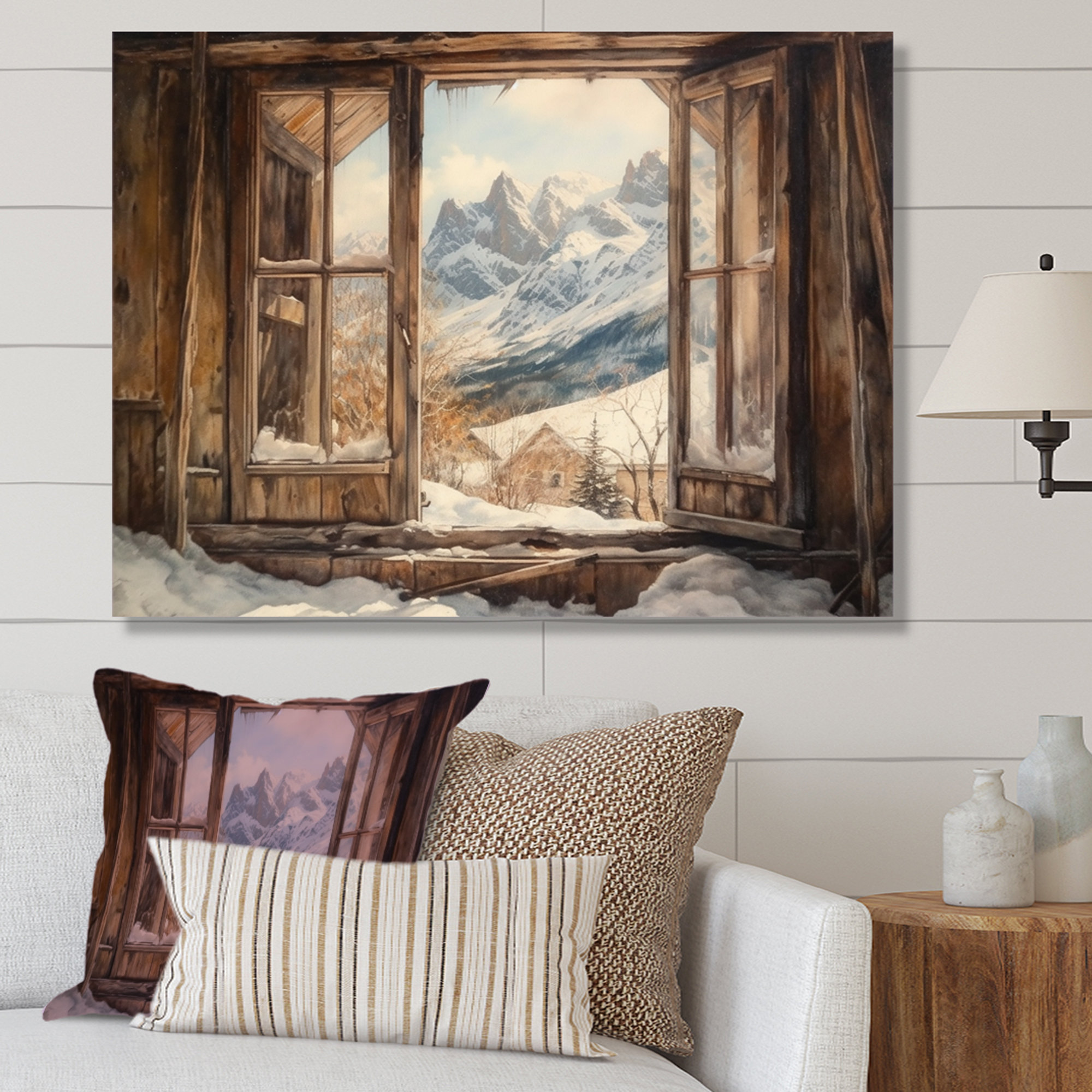 Millwood Pines Cottage Window View Of Snowy Mountains - Cottage ...