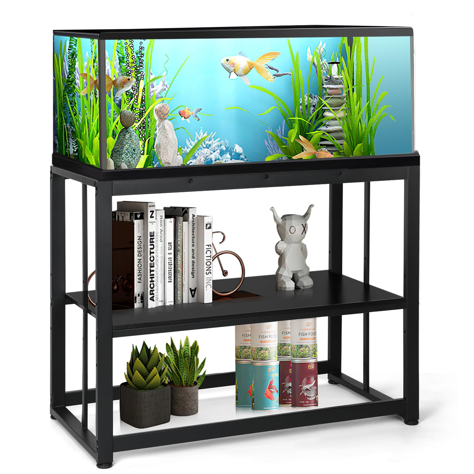 Latitude Run® 40-50 Gallon Fish Tank Stand - Metal Aquarium Stand, 36.6 ...