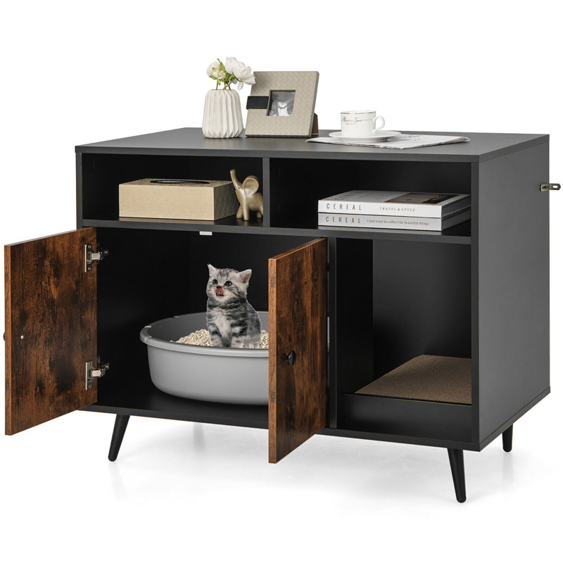 Archie & Oscar™ Retford Cat Litter Box Enclosure W/ Scratching Pad End ...