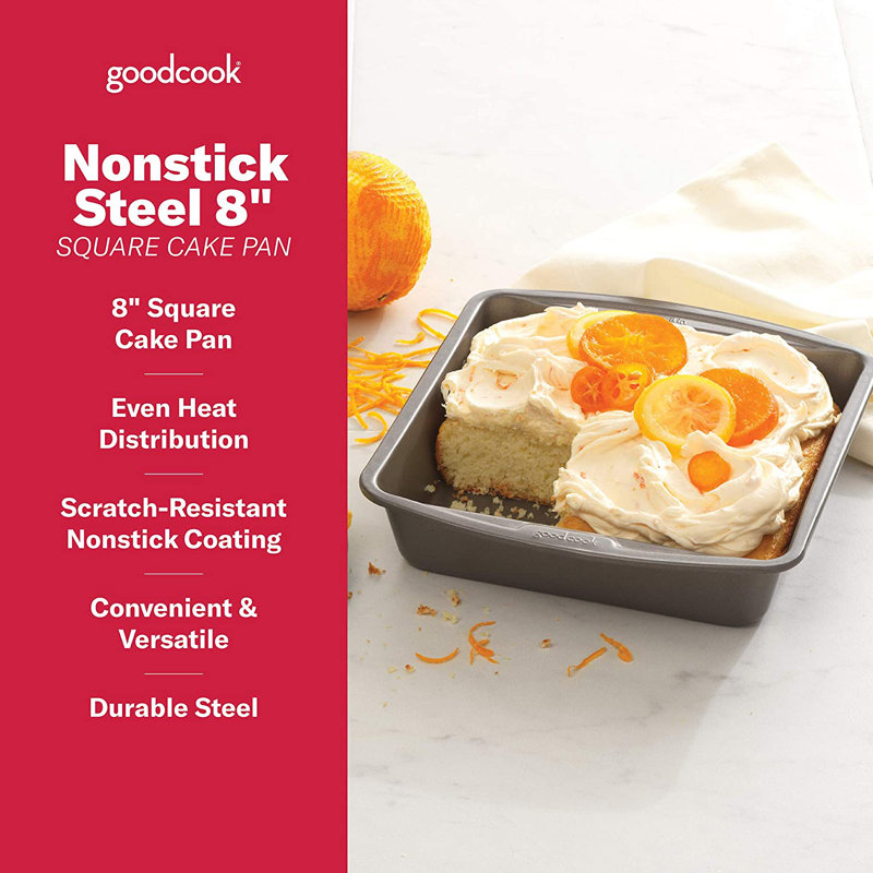 Good Cook 8'' Square Non-Stick Steel Classic Cake Pan | Wayfair
