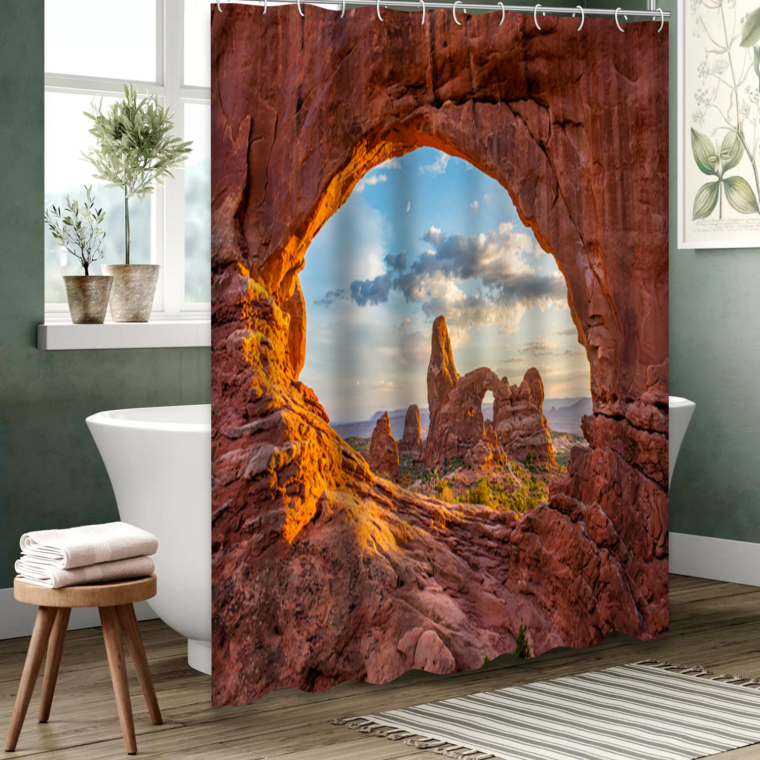 East Urban Home North Waterproof Shower Curtain,Arches National Park ...