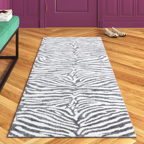 Animal Print Gray & Silver Area Rugs You'll Love | Wayfair
