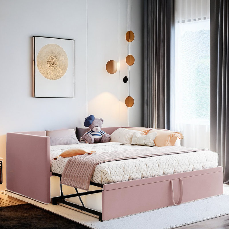 Red Barrel Studio® Azekiel Twin Size Upholstered Daybed with Pop Up ...