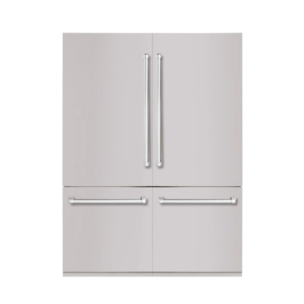 Hallman 60 in. 32 Cu. Ft. Counter-Depth Built-in Bottom Mount ...