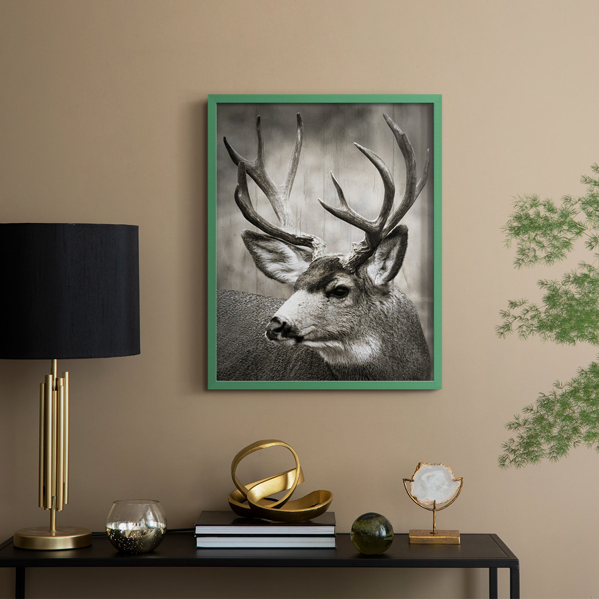 Loon Peak® Focused Buck Framed Print - Solid Wood | Wayfair