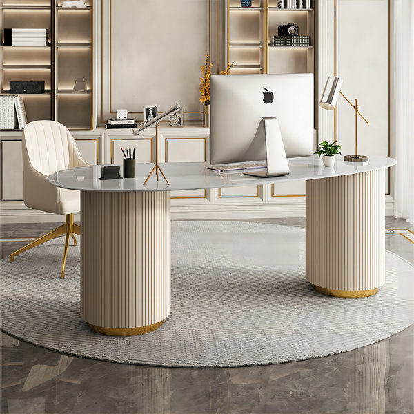 Hokku Designs Yushica Curved Writing Desk | Wayfair