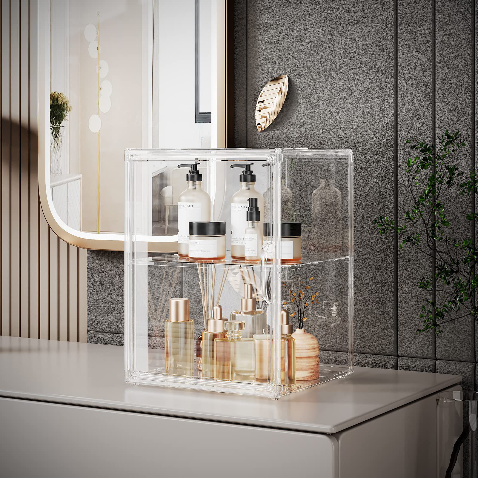 Rebrilliant 2Pack Makeup Organizer Storage, Large Capactiy Acrylic ...