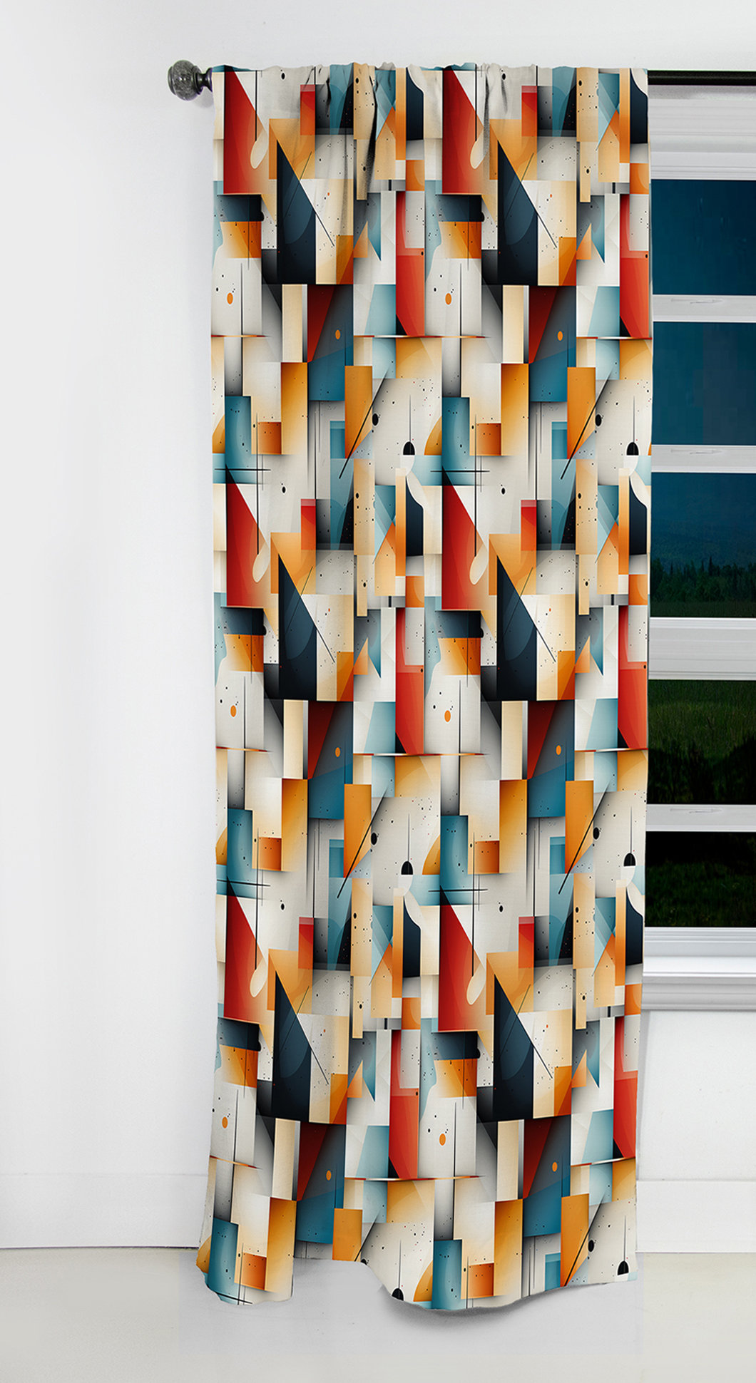 Design Art Urban Mosaic IV - Abstract Geometric Curtain - Blackout ...