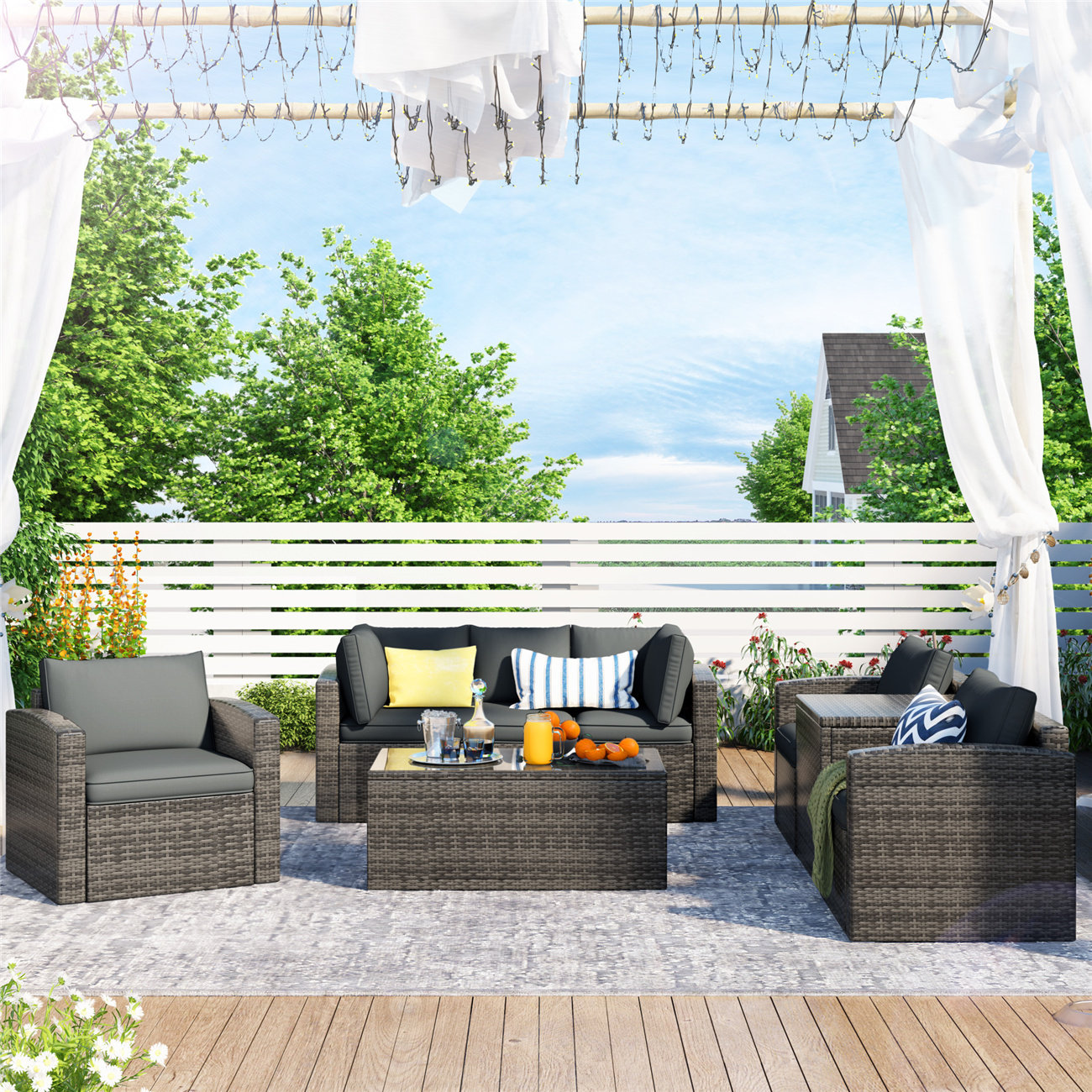 Red Barrel Studio® 6 - Person Outdoor Seating Group with Cushions | Wayfair