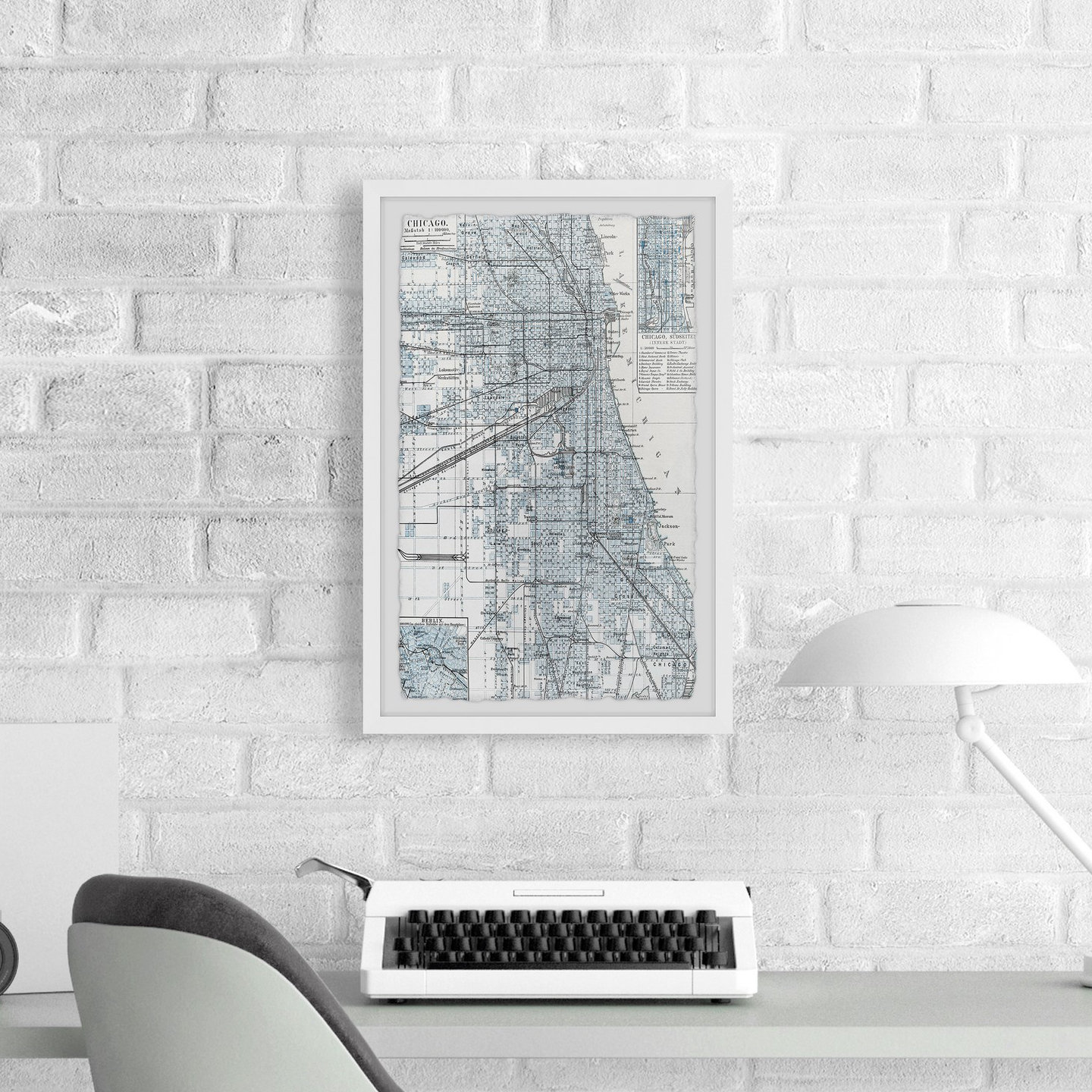 17 Stories Map of Chicago - Picture Frame Graphic Art Print on Paper ...