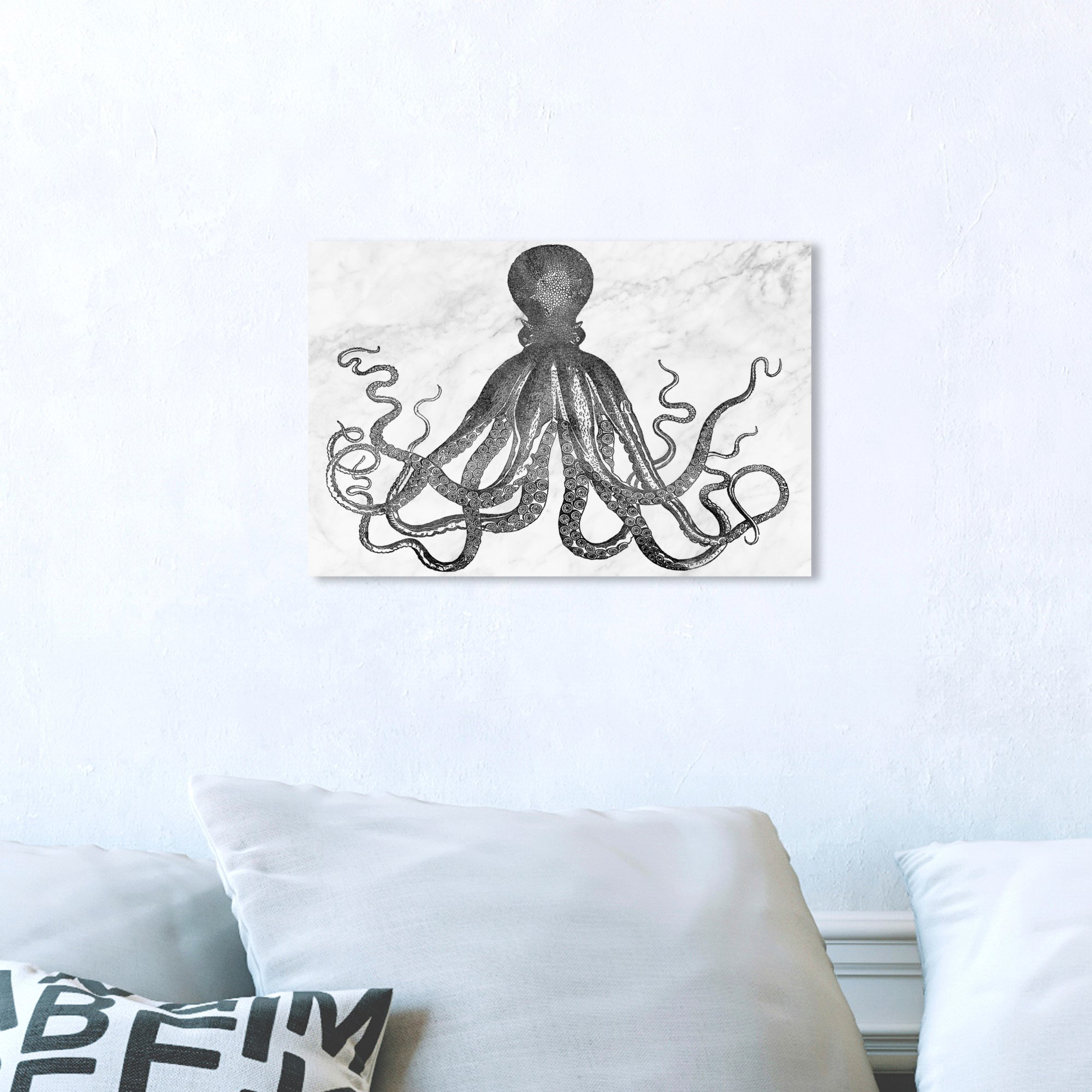 House of Hampton 'Grey Squid Marble' Painting on Canvas - Wayfair Canada