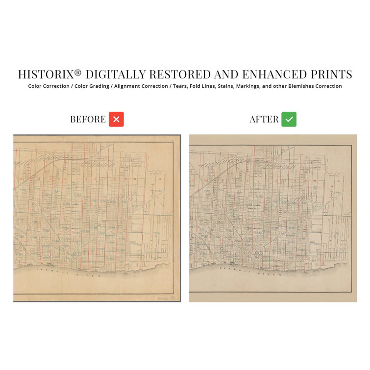 Williston Forge 1886 Detroit Michigan Map On Paper Print | Wayfair