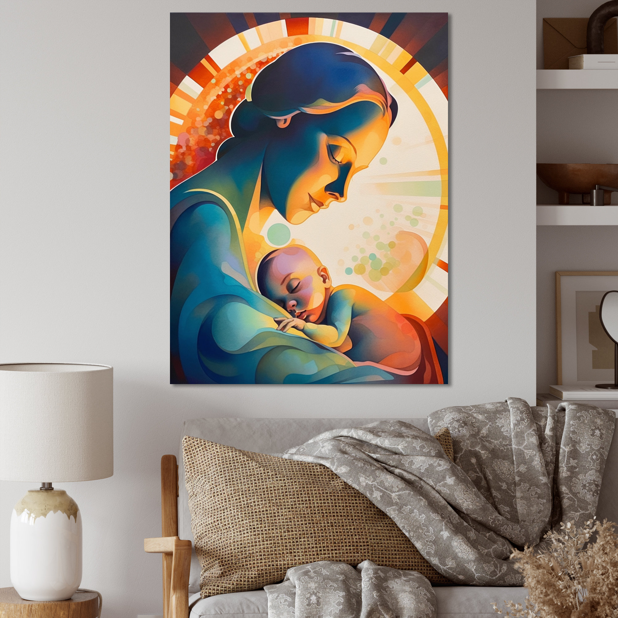Red Barrel Studio® Guardian Angel Embracing The Baby IV On Canvas Print ...