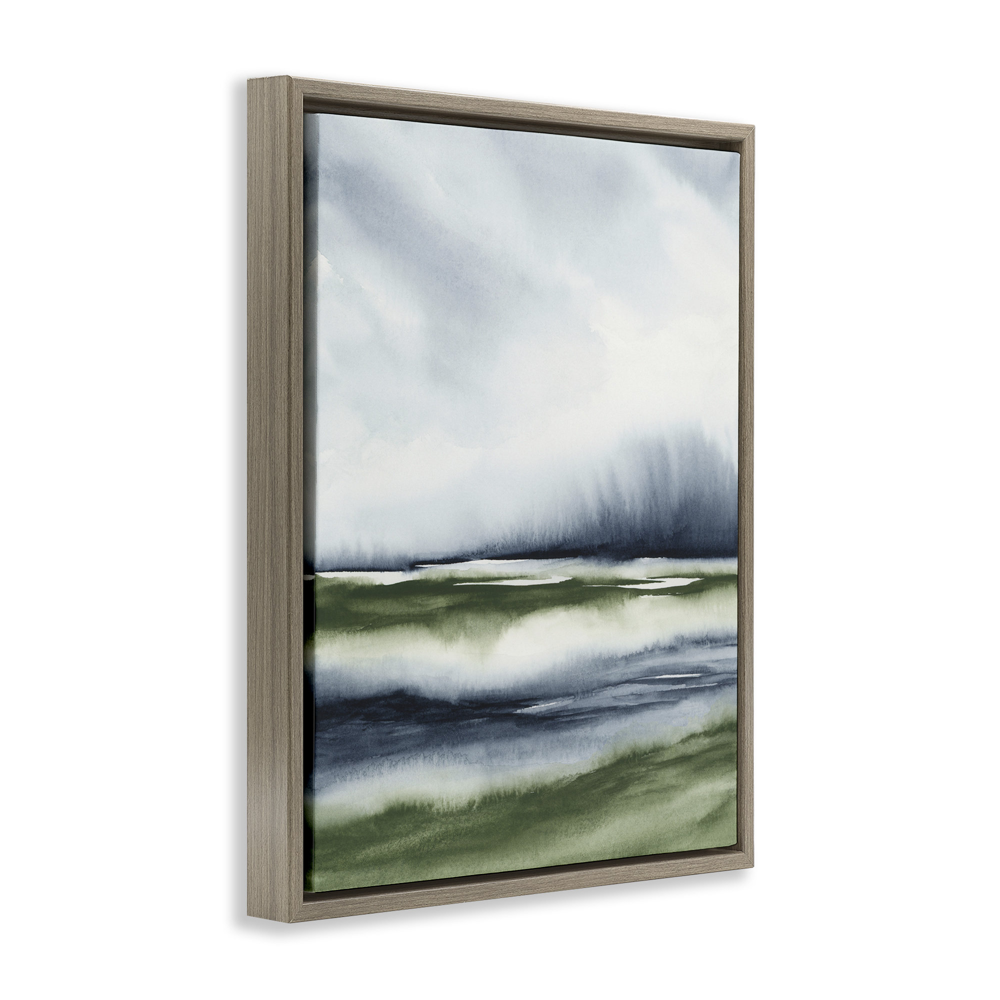 George Oliver Sage Shadows Landscape Floating Frame, design by 1x | Wayfair