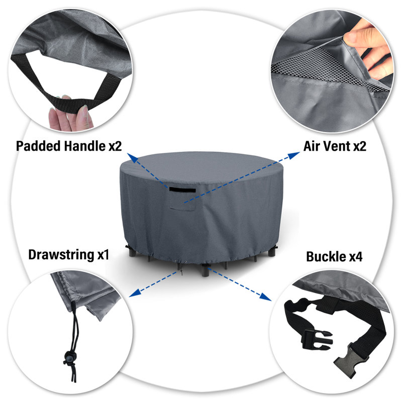 Arlmont & Co. Patio Table Set Cover Waterproof Outdoor Table Cover ...