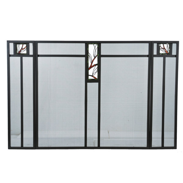 Meyda Lighting Branch 3 Panel Iron Fireplace Screen | Perigold