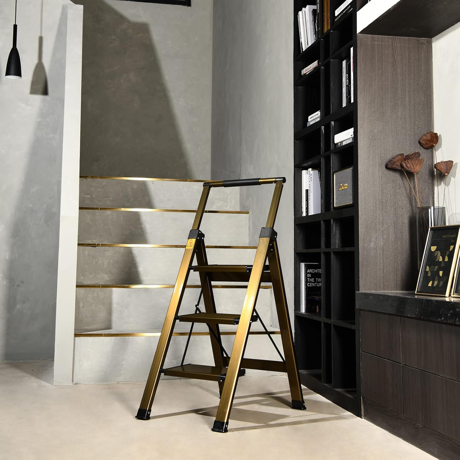 WFX Utility™ 3 Step Ladder, Aluminum 3 Step Stool With Retractable ...