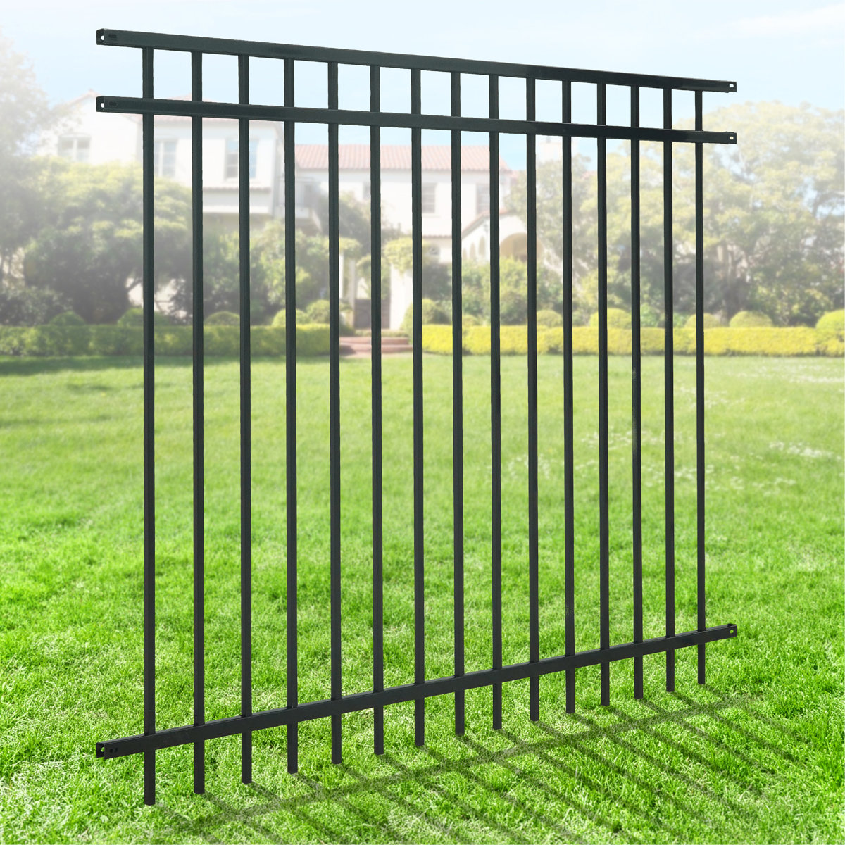 Fencer Wire 4/ 5/ 6FT H X 6FT W Heavy Duty Flat Top Fence Barrier Panel ...