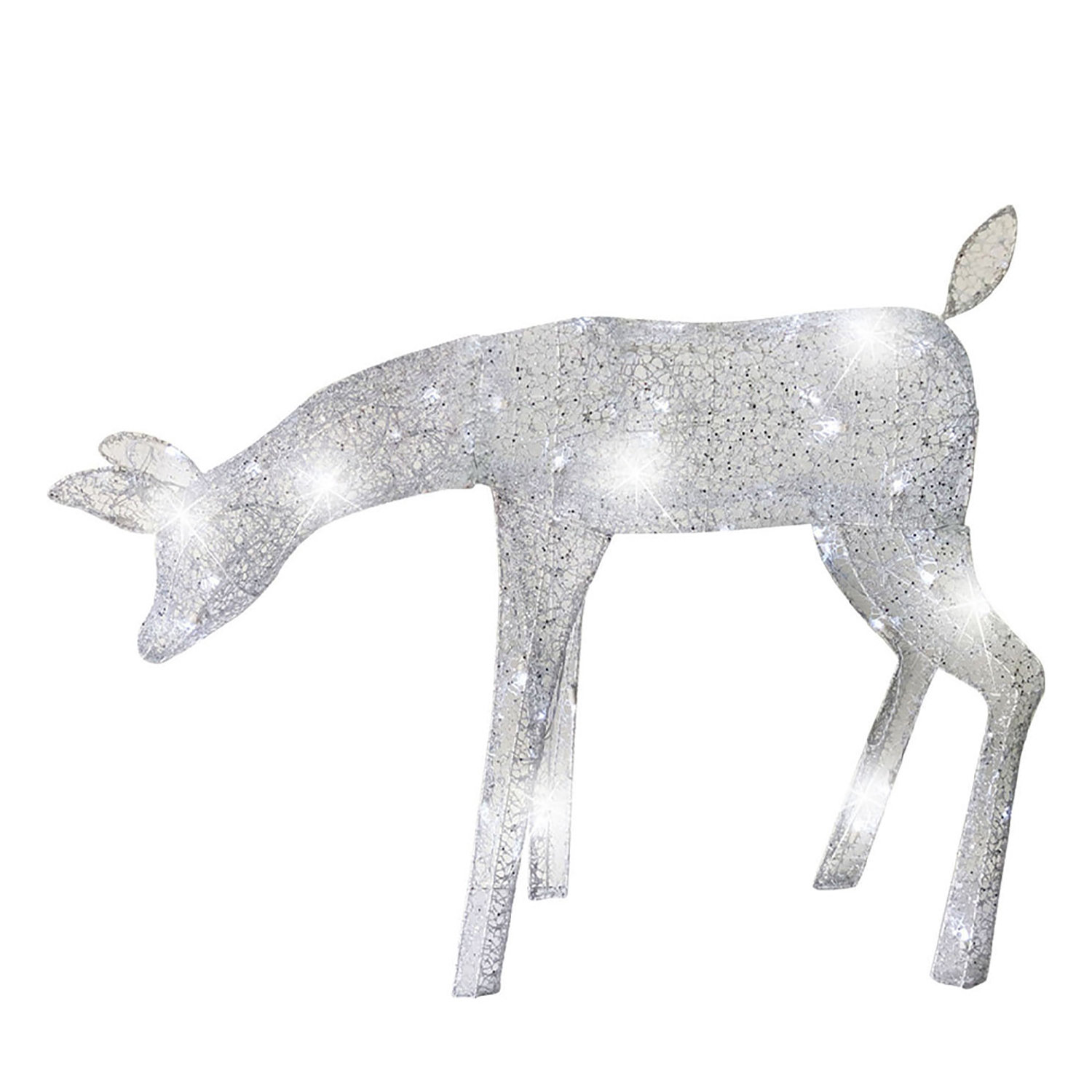 The Holiday Aisle® Elegant Woven Glitter Morphing LED Feeding Doe Deer ...
