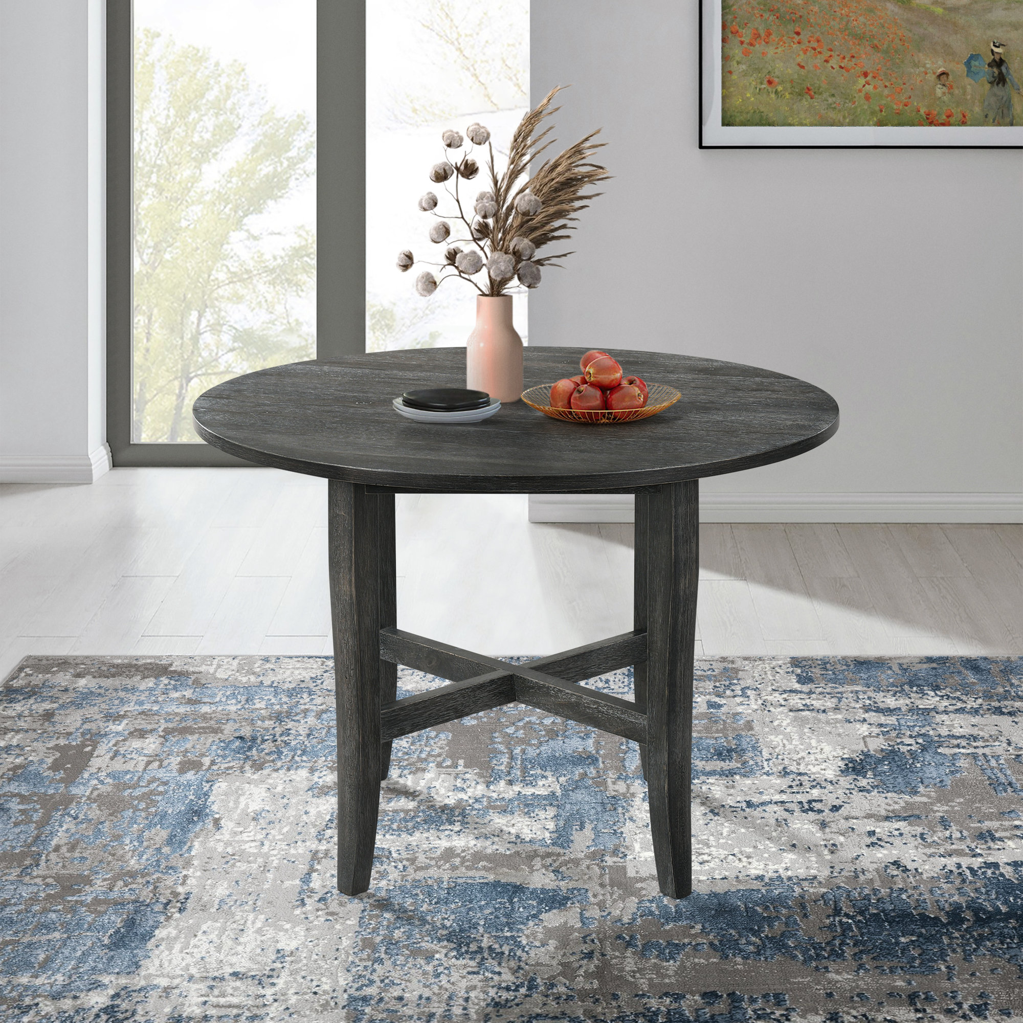 Red Barrel Studio® Cellas Rustic Grey Round Dining Table - Wayfair Canada