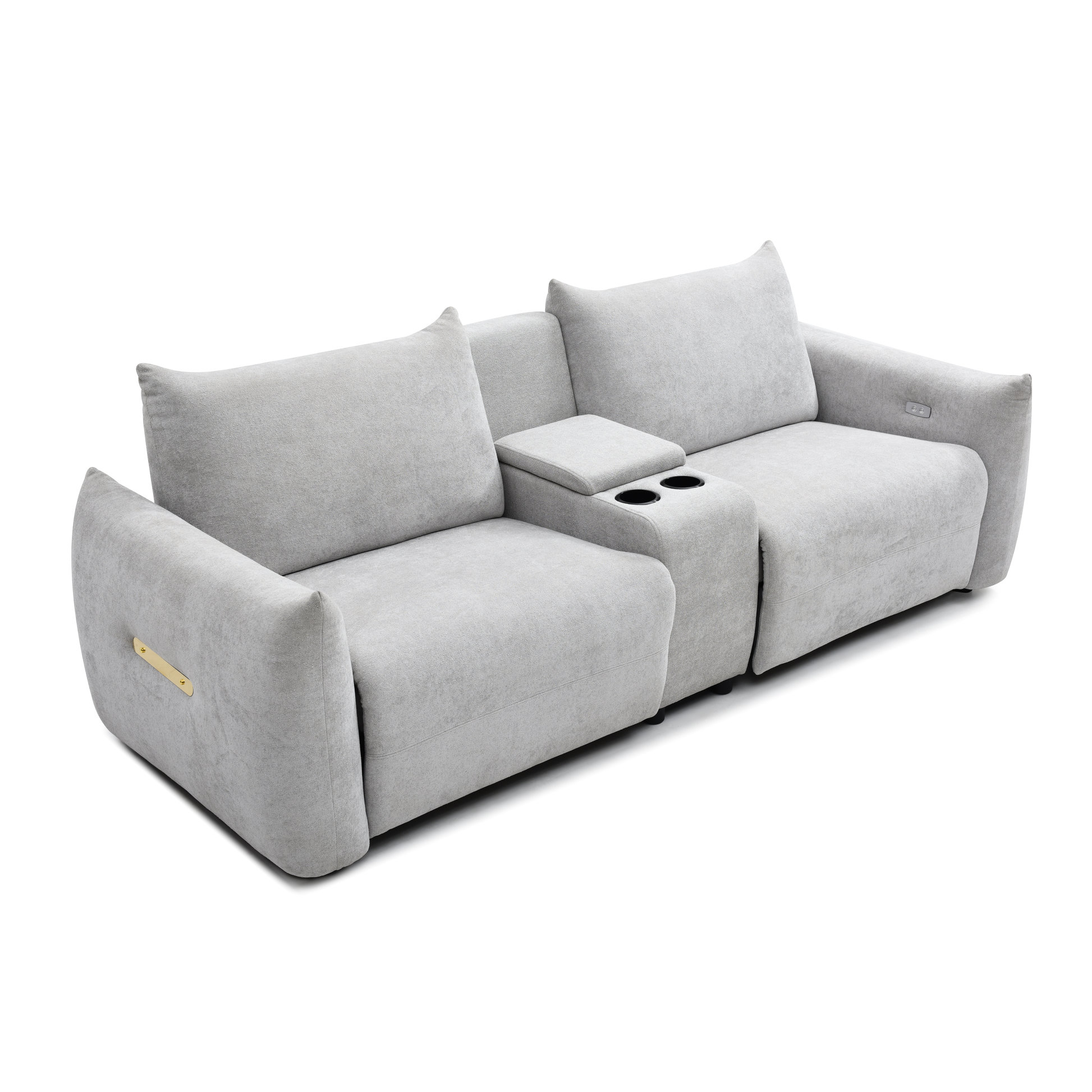 Hokku Designs Comfortable Recliner With & Cup Holder, Linen Cover Power ...