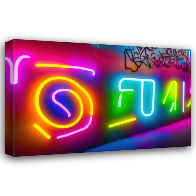 ATX Art Group LLC Subway Neon Graffiti What Pop Art On Canvas, PAF-GWC ...
