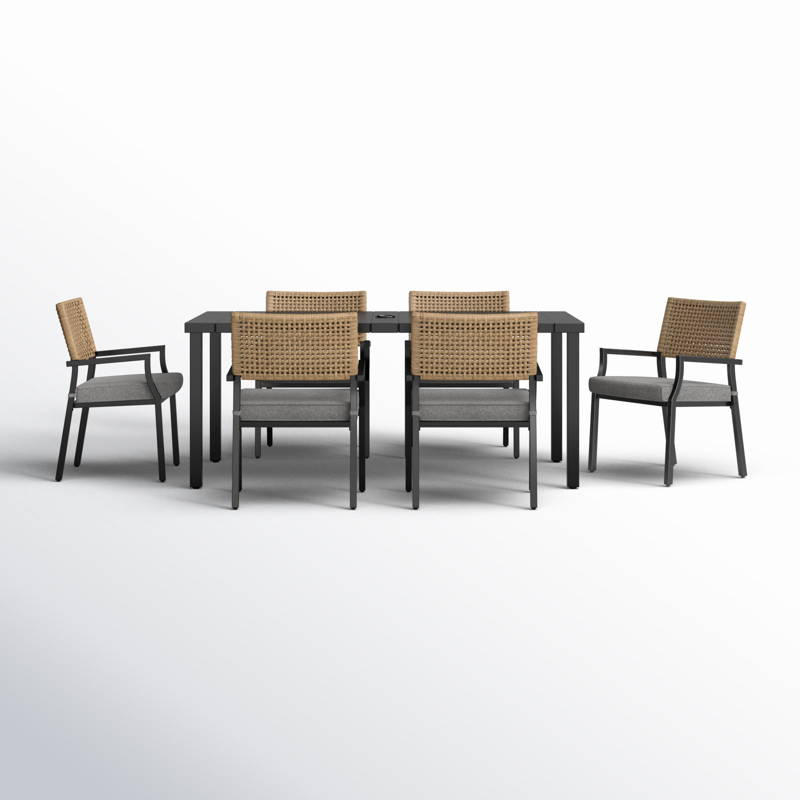 Joss & Main Aiden 6-Person Steel Outdoor Dining Sets With Cushion ...
