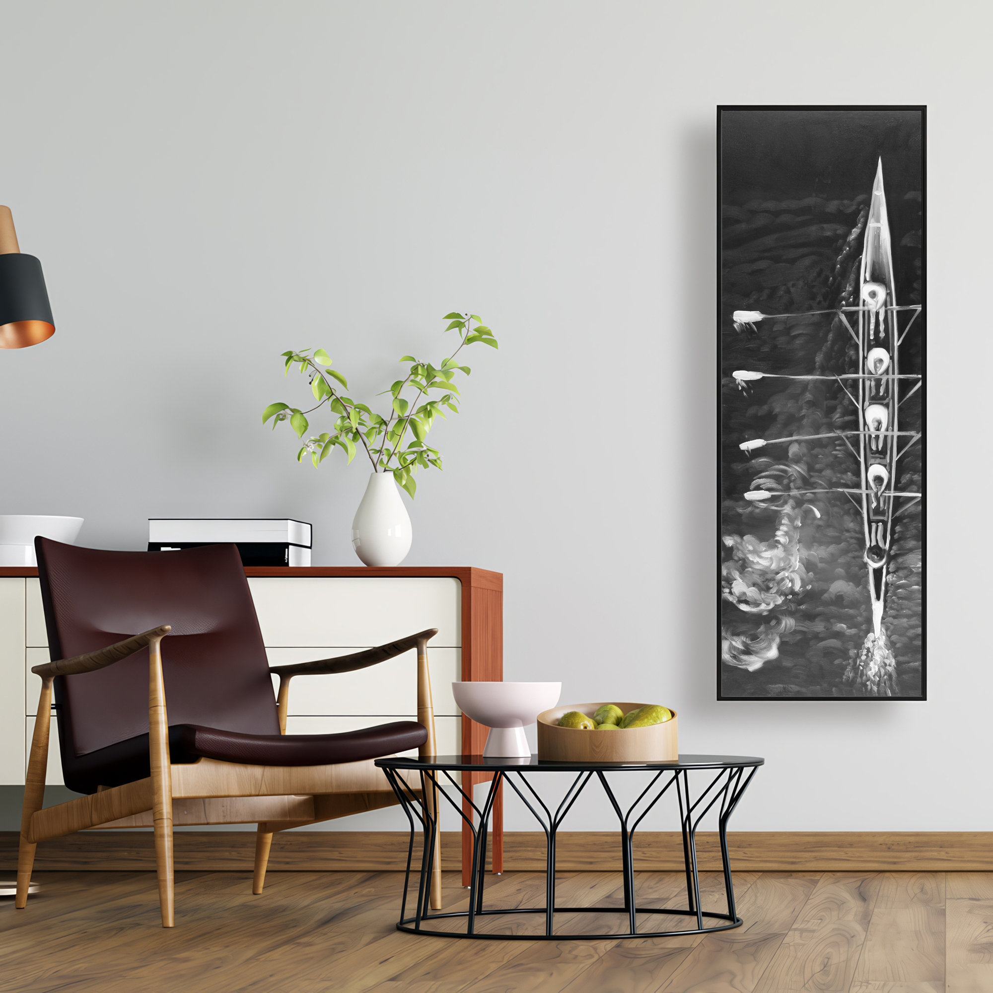 Lark Manor™ Rowing Boat - Black Livingroom Framed Canvas | Home Decor ...