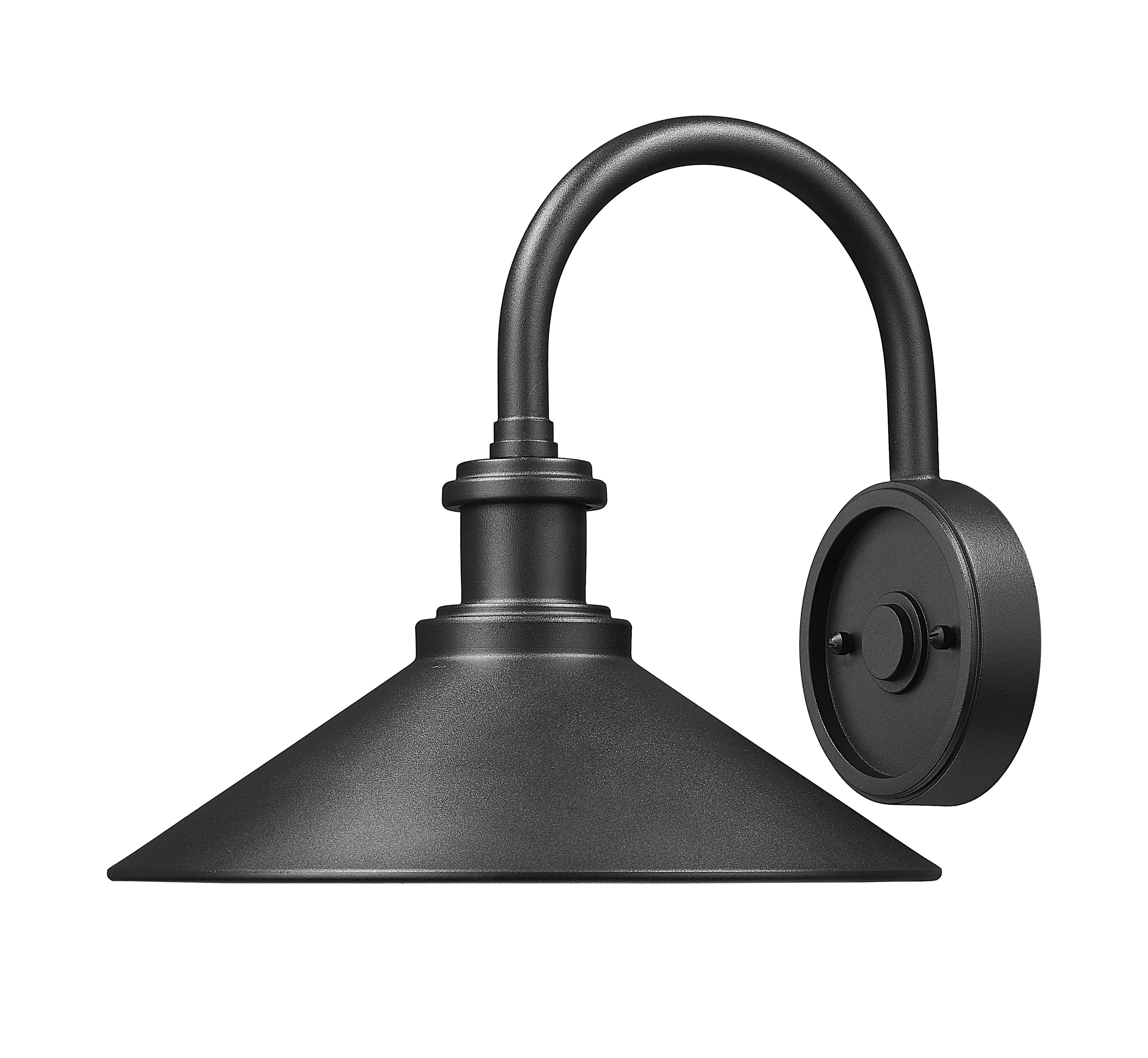 17 Stories Justice Sand Black 1 Light Outdoor Wall Light | Wayfair