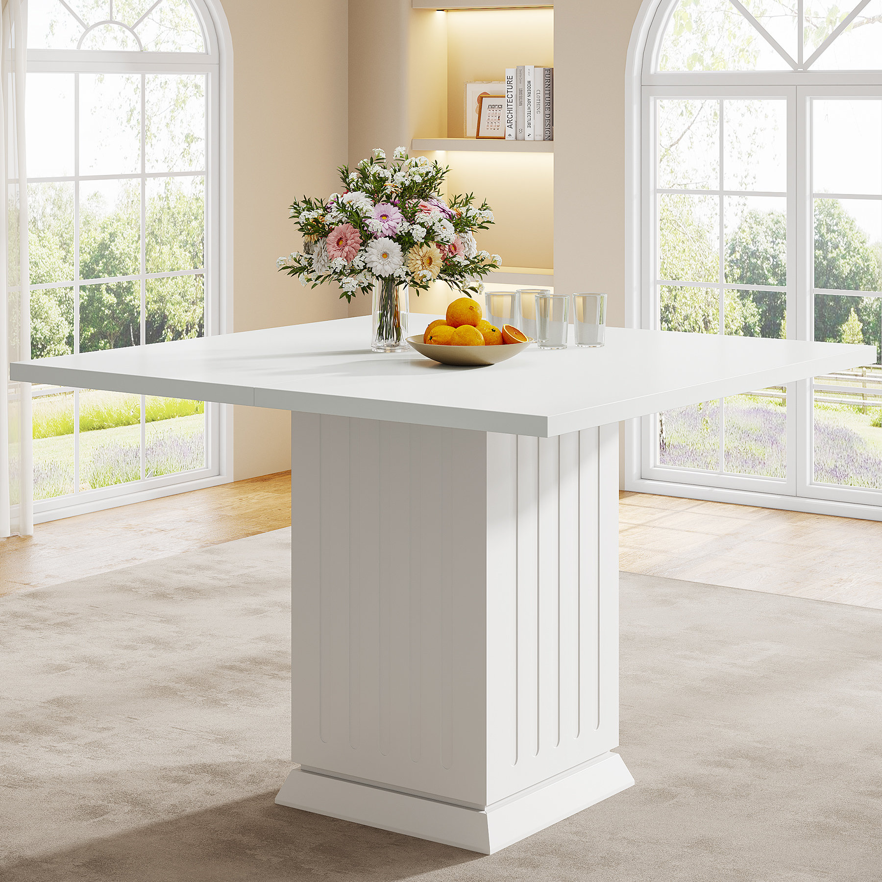 Ebern Designs Modern Square Dining Table For Kitchen Dining Room ...