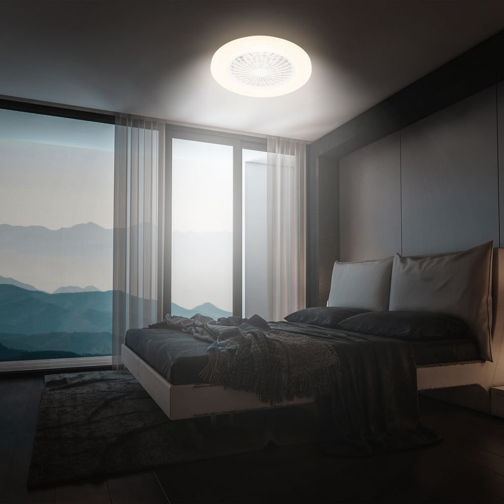 Metro Lane LED ceiling lamp fan ceiling fan dimmable remote control CCT ...