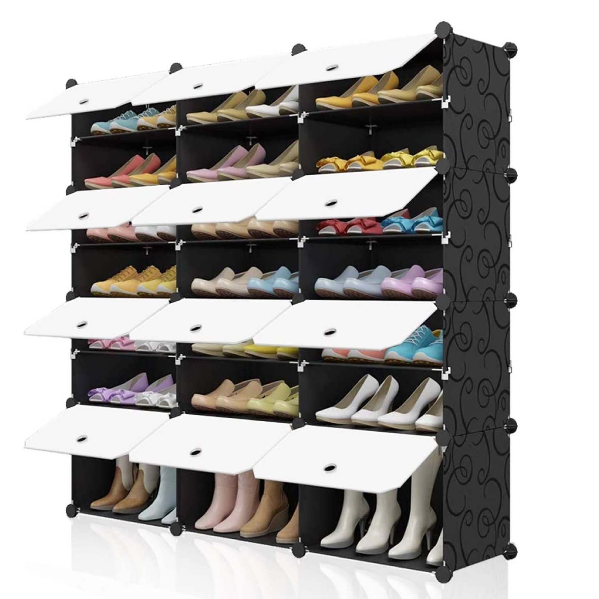 Rebrilliant Portable Shoe Rack Organizer 48 Pair Tower Shelf Storage ...