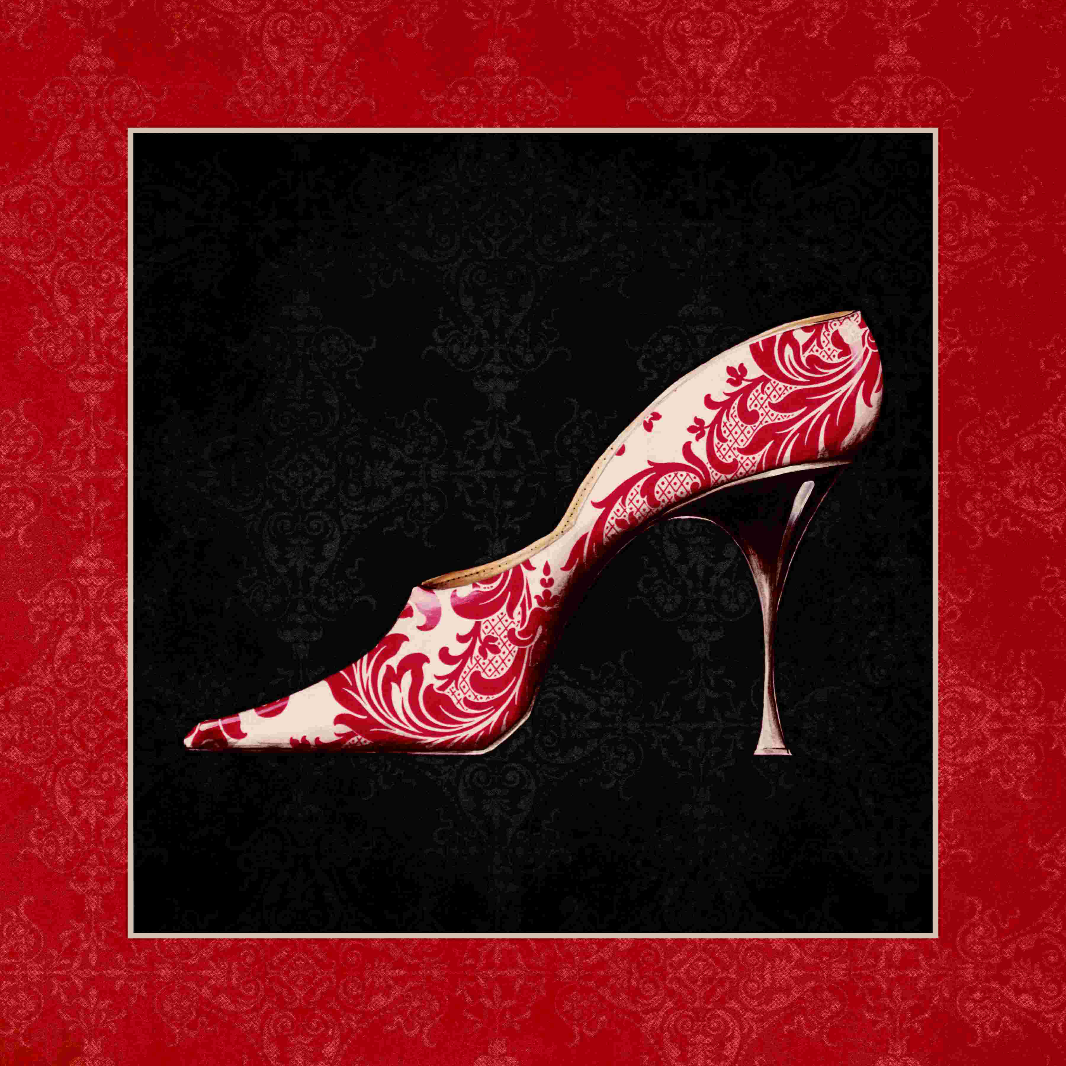 House of Hampton® Red Damask Shoe 2 | Wayfair