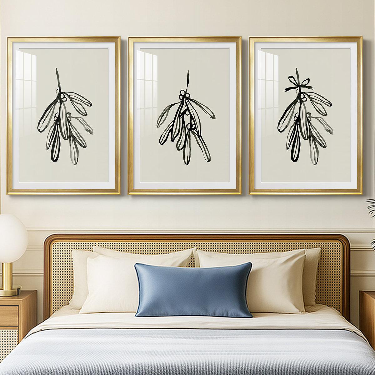 Hokku Designs «Mistletoe S croquis I», reproduction encadrée sur mesure ...