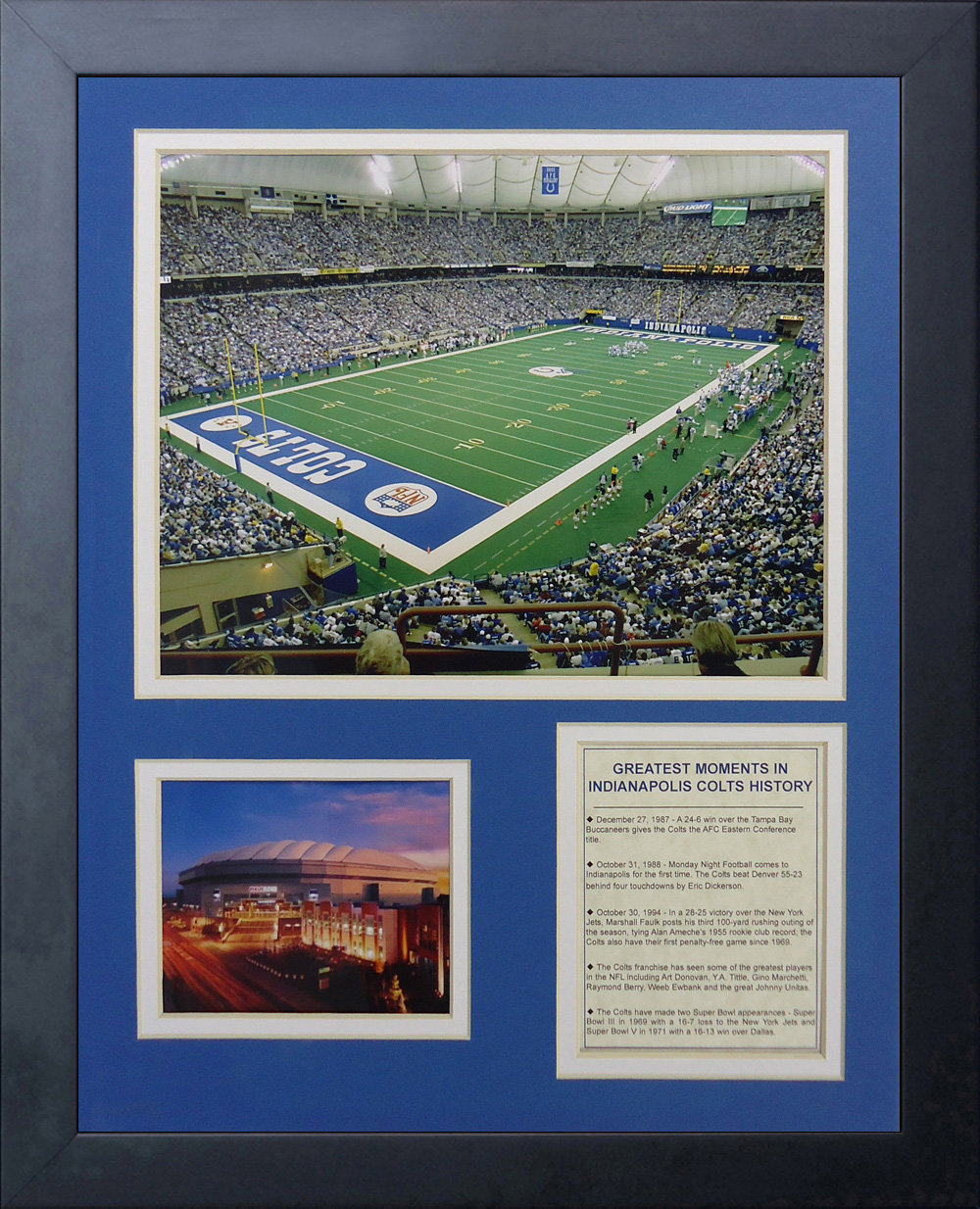 Legends Never Die Indianapolis Colts RCA Dome Stadium Framed Memorabili ...