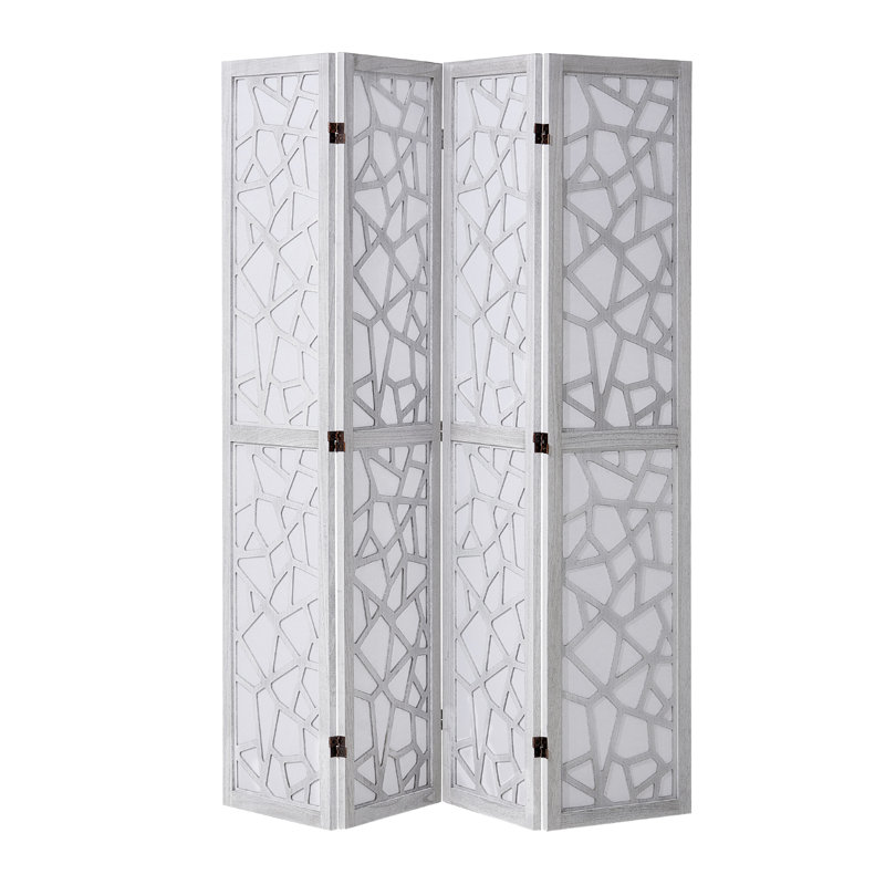 Ebern Designs Wood Room Divider, 4 Panel Wood Folding Privacy Screen ...