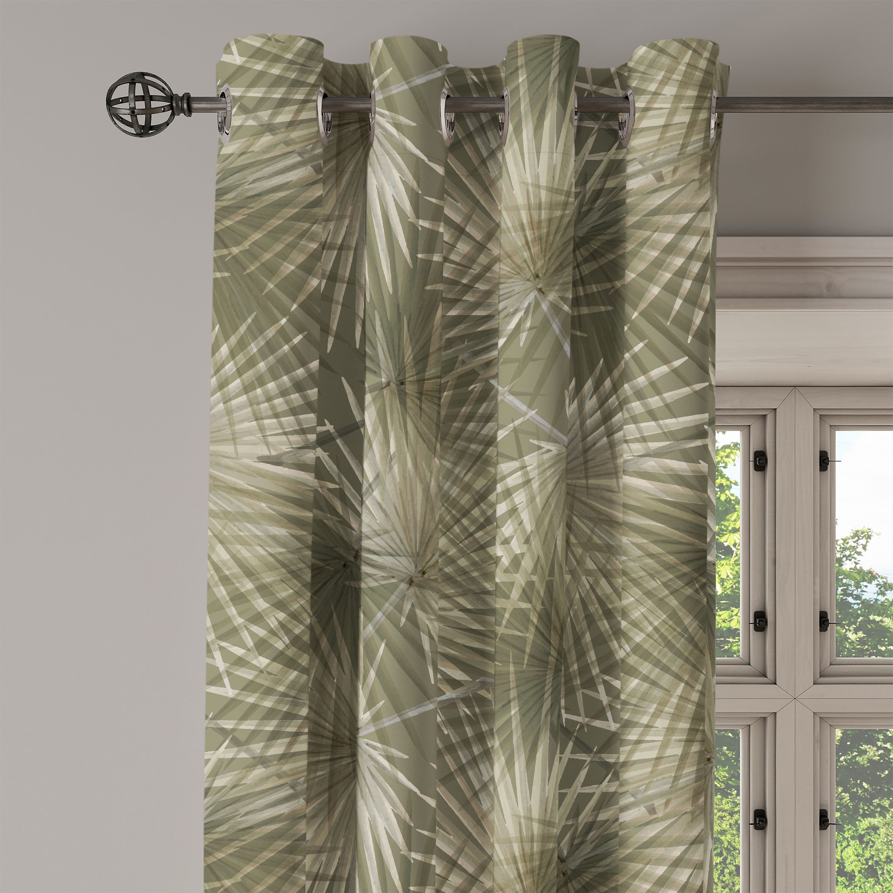 Dakota Fields Tropical Grommet Curtain Continuous Exotic Foliage 50" x ...