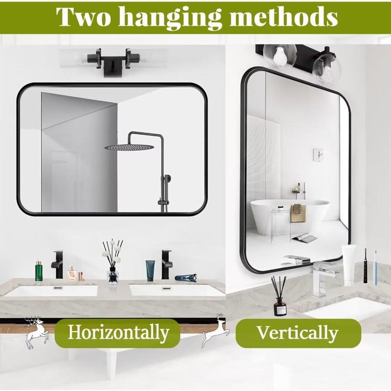 Ebern Designs Ingard Metal Rectangle Mirror | Wayfair