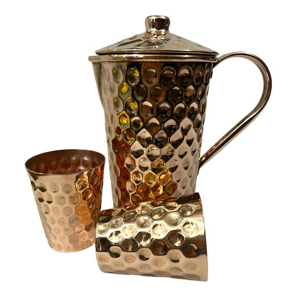 Ambiente Mexican Copper Crafts 3 - Piece Pitcher Set - Pure Copper ...