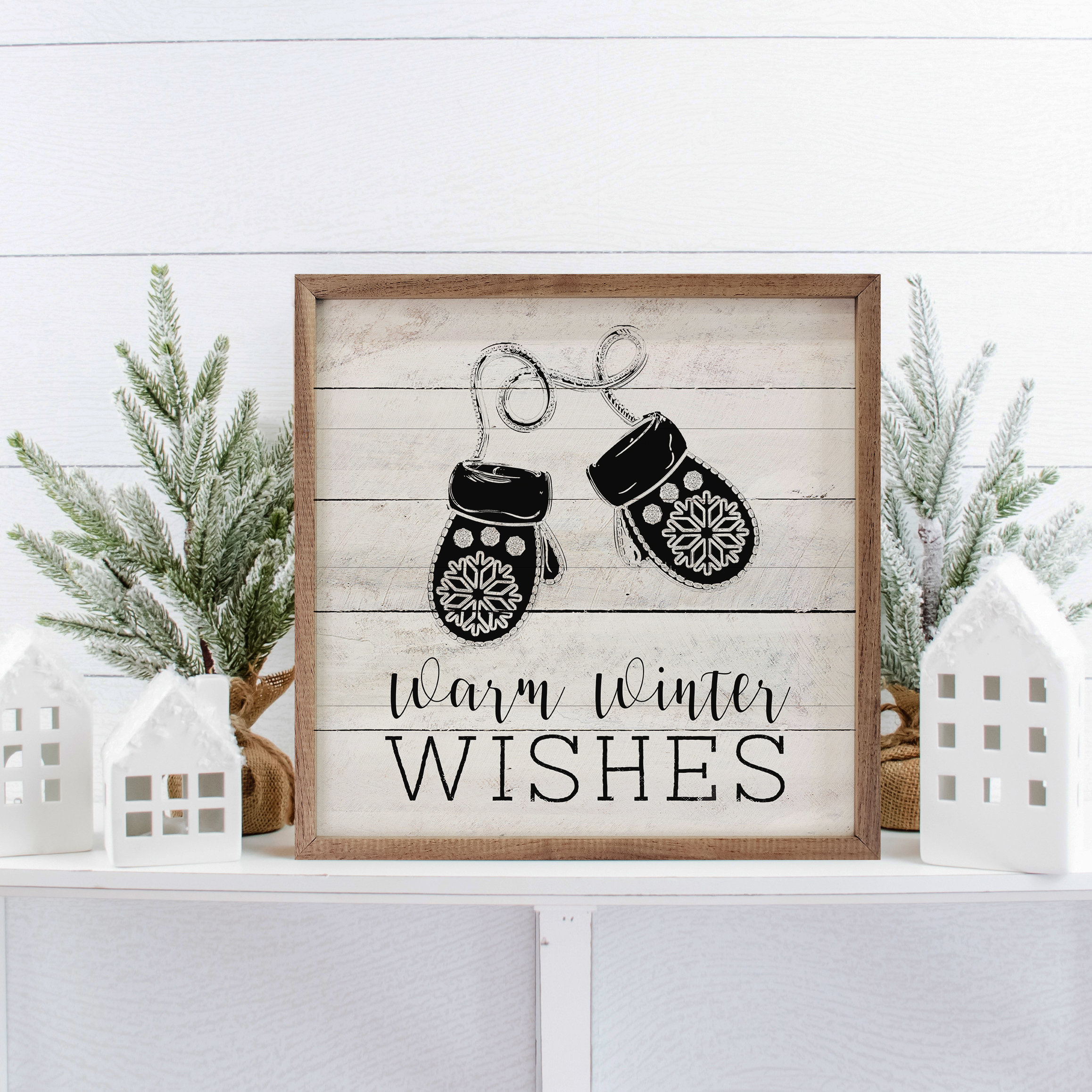 The Holiday Aisle® Warm Winter Wishes Mitts Whitewash | Wayfair