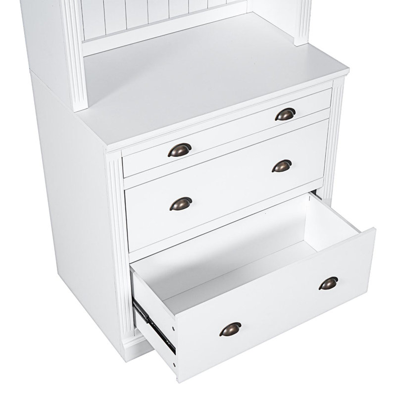 17 Stories Modern Storage Bookshelf, Wood Bookcase With LED Lighting ...