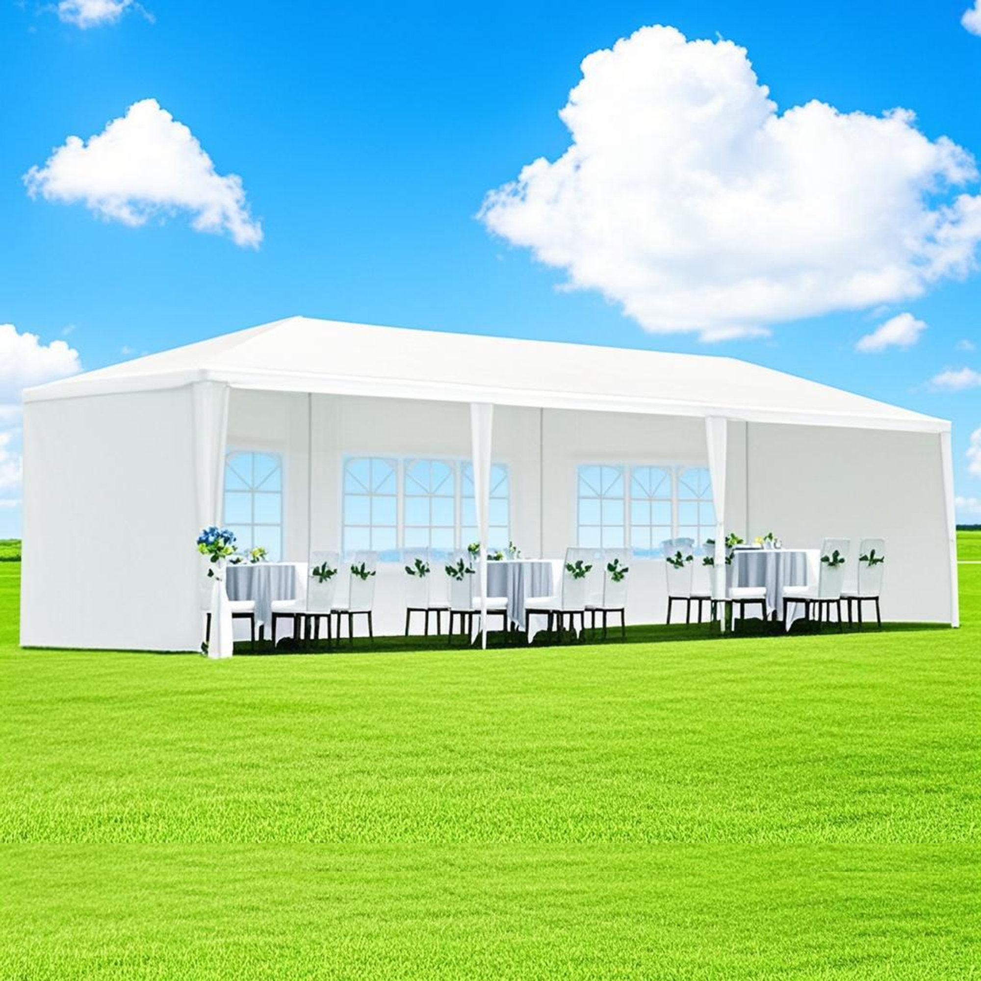 HOME OF FIGHT VENTURES LLC Party Tent 10'X30' Outdoor Canopy Party ...