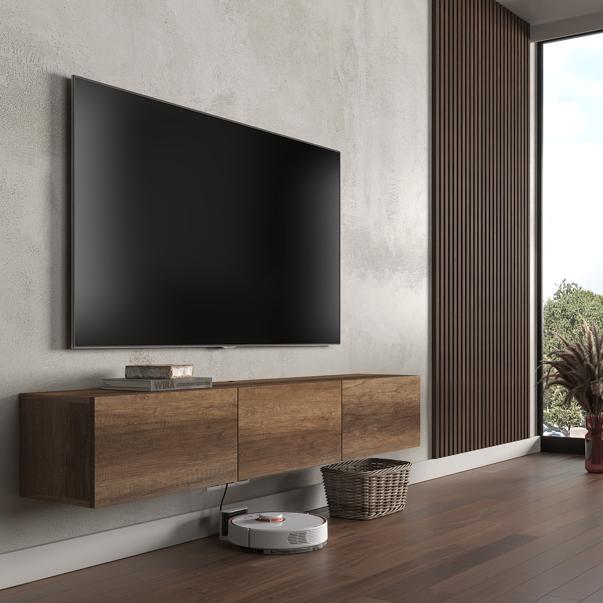 Latitude Run® Colima Modern Floating TV Stand Up to 80" TVs Wall ...