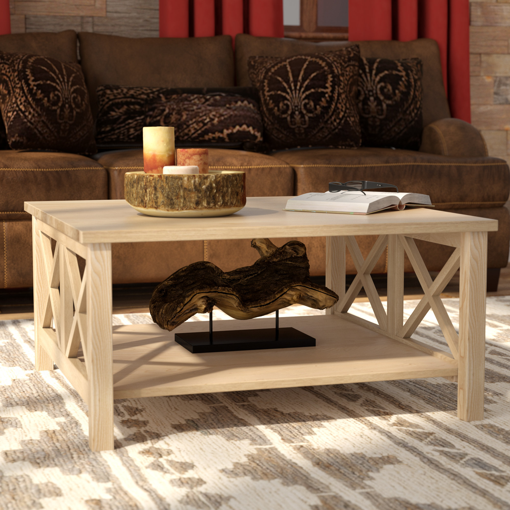 Gracie Oaks Rossitano Solid Wood Coffee Table with Storage & Reviews ...