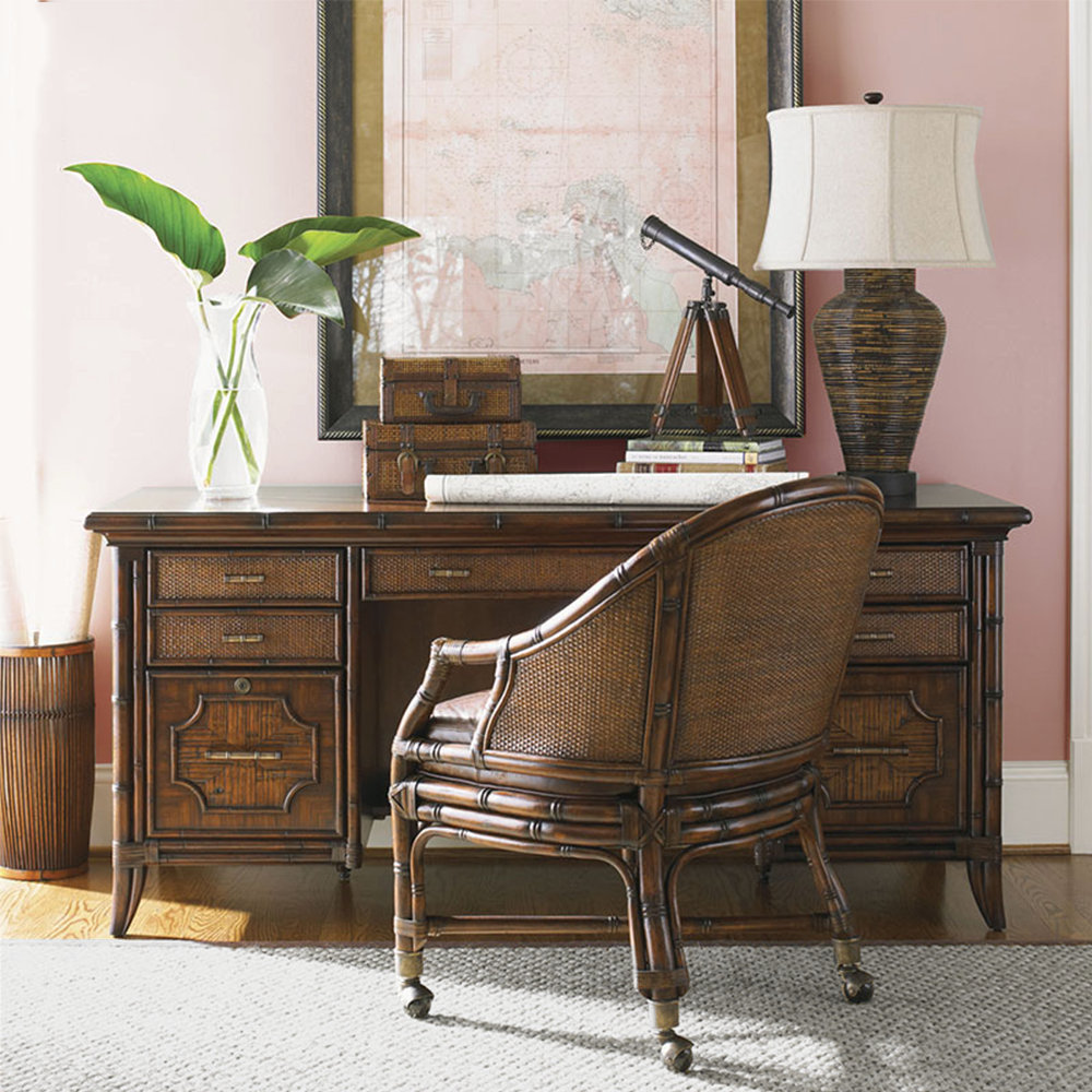 Bayou Breeze Southeast Asian style distinctive desk chair set | Wayfair