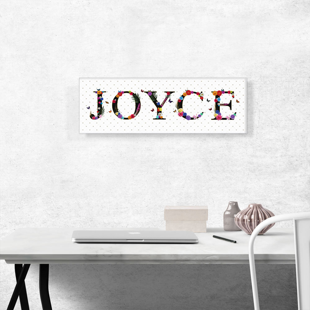 ARTCANVAS JOYCE Girls Name - Wrapped Canvas Panoramic Textual Art Print ...