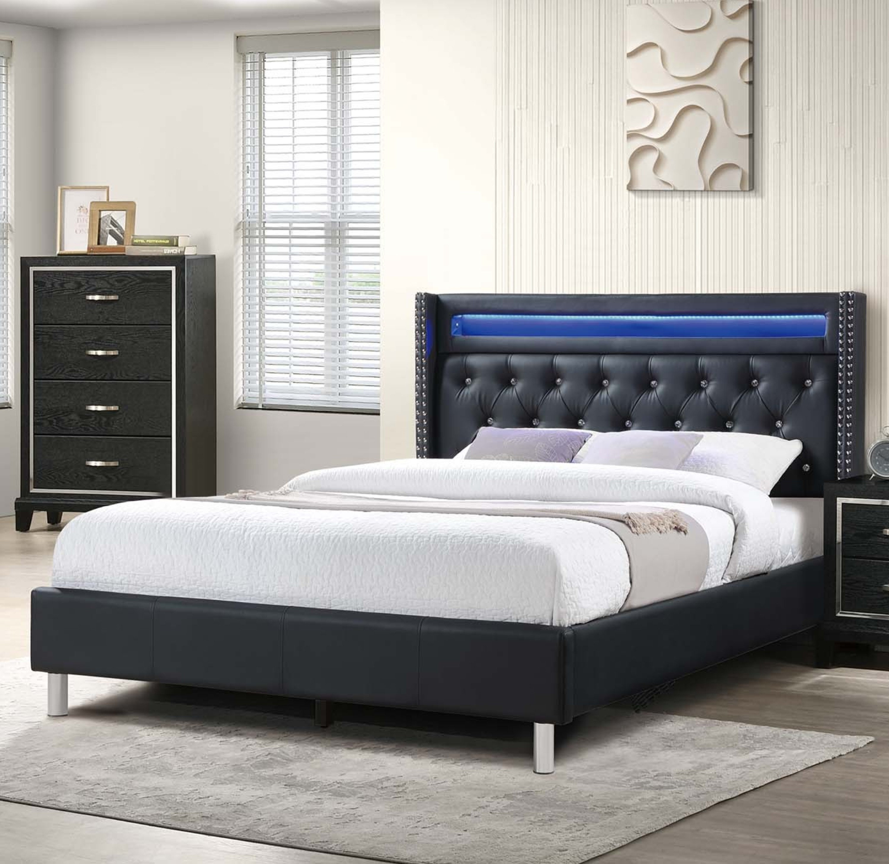 Wrought Studio Saige Platform Bed W/ Built-In LED Lights - Wayfair Canada
