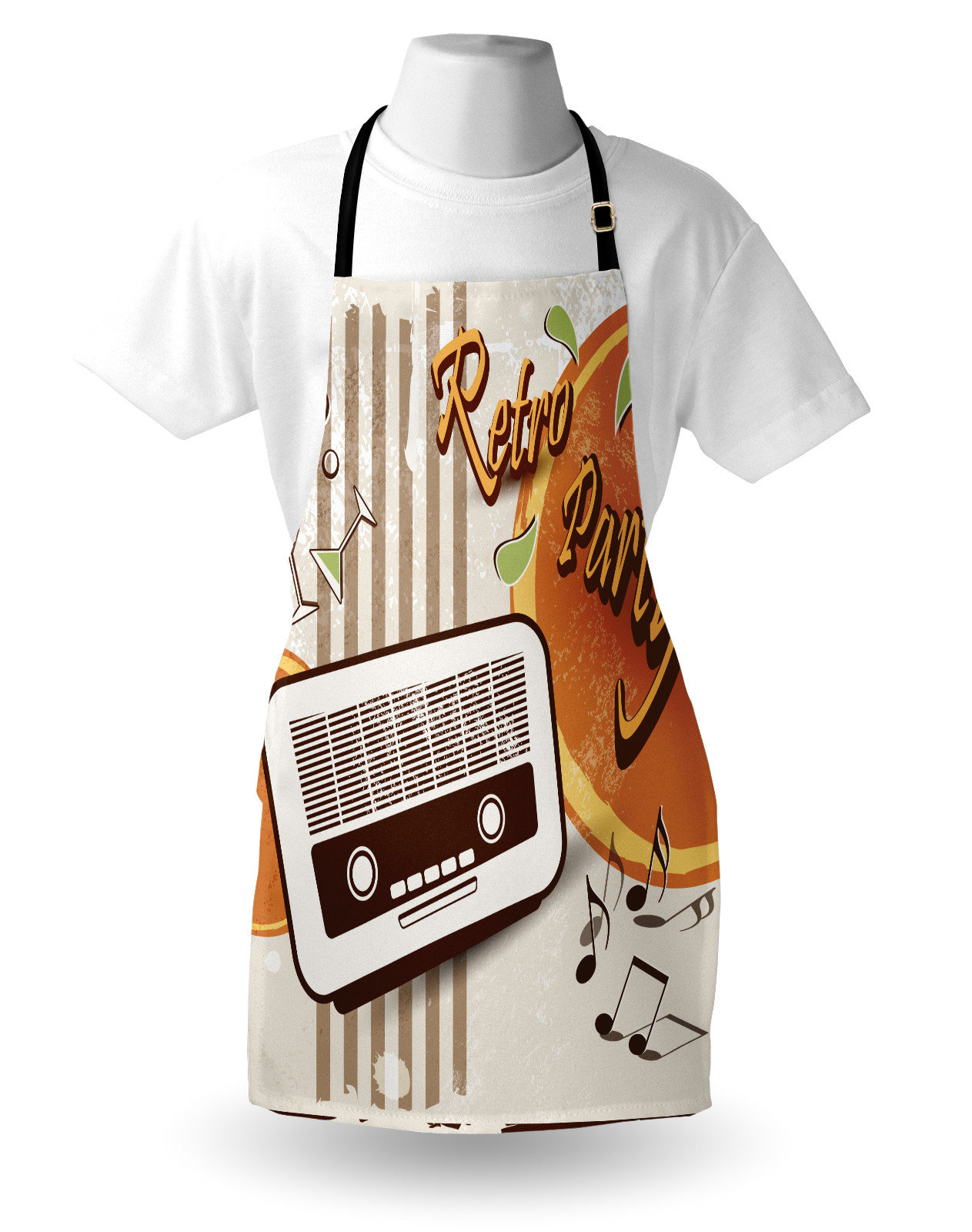 East Urban Home Retro Apron Unisex, Party Art with Old Radio, Adult ...